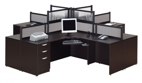 4 Person Desk Pod Collaborative Workstation | Madison Liquidators